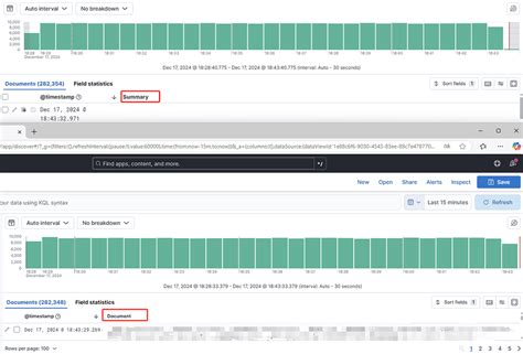 switch between the document and summary columns in kibana discover
