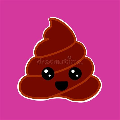 Illustration Of A Funny Poo Isolated On A Pink Background Stock