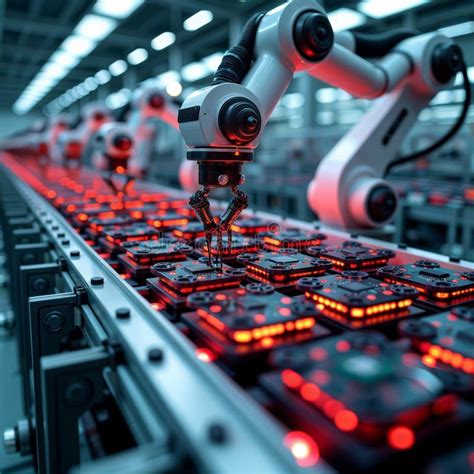 Automated Assembly Line With Precision Robotics Generative Ai Stock