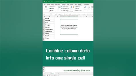 Concatenate Columnrowcells Into One Cell Youtube