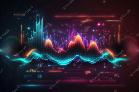 Premium Photo Abstract Sound Waves Frequency Audio Waveform Music Wave Hud Interface Elements