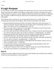 Unit Activity Function Representations pdf Task A Logâs Purpose Task A Log s