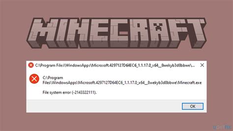 如何修复 Minecraft 中的文件系统错误 2143322101 0x资讯