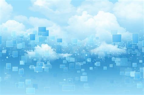 Digital Matrix Theme Light Blue Sky And Clouds Backgrounds Stock