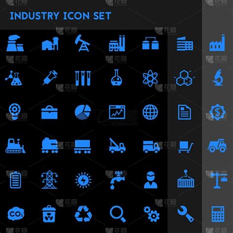 工业 巨大的 图标集 链 无人 绘画插图 符号 工厂 计算机制图 计算机图形学素材 花瓣网