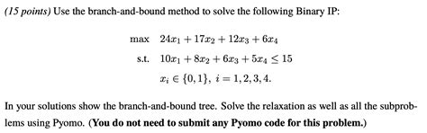 Solved Points Use The Branch And Bound Method To Solve Chegg