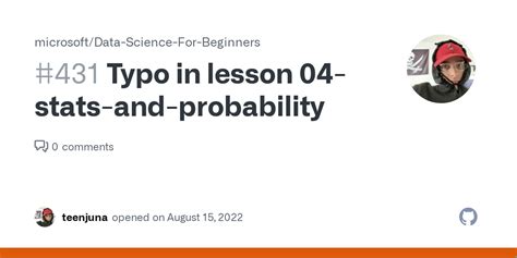 Typo In Lesson Stats And Probability Issue Microsoft Data Science For Beginners GitHub