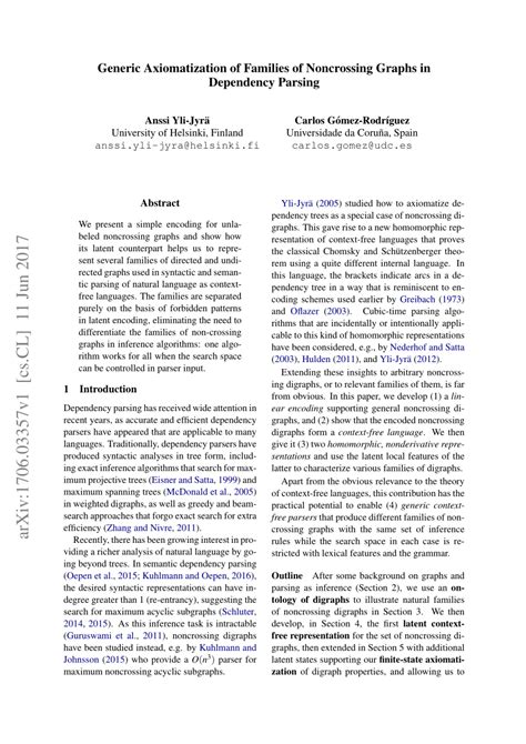 Pdf Generic Axiomatization Of Families Of Noncrossing Graphs In