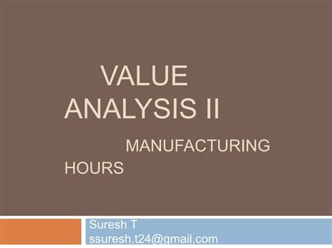 Value Analysis 2 Pptx