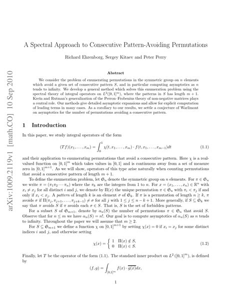 Pdf A Spectral Approach To Consecutive Pattern Avoiding Permutations