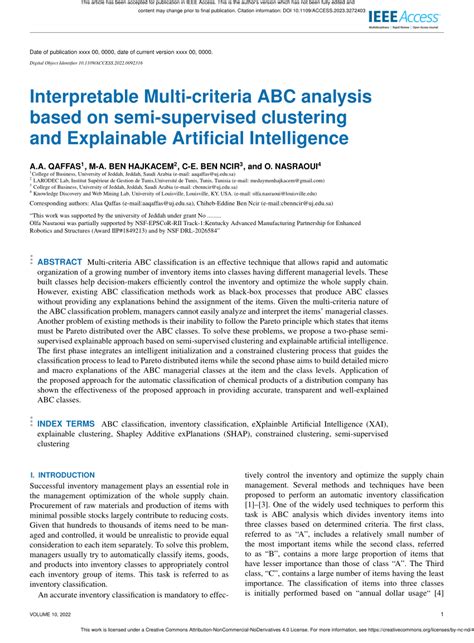 Pdf Interpretable Multi Criteria Abc Analysis Based On Semi