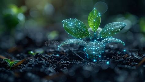 Exploring Advancements In Plant Development Within A Cuttingedge Digital Environment Stock Photo