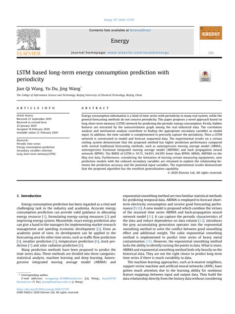 Lstm Based Long Term Energy Consumption Prediction With Pdf