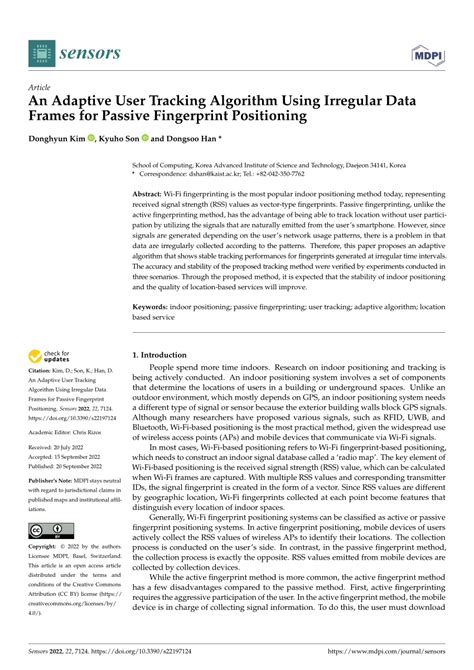 Pdf An Adaptive User Tracking Algorithm Using Irregular Data Frames
