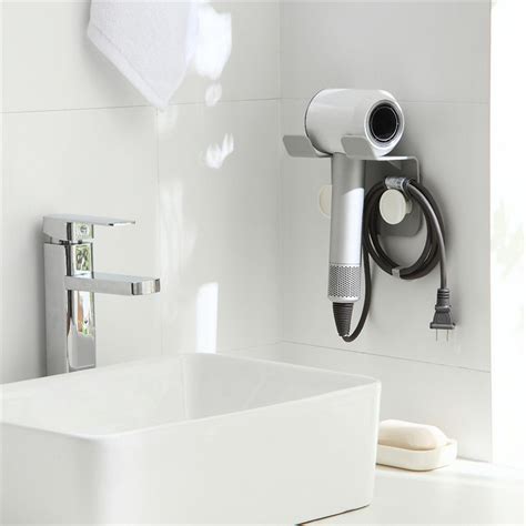 Badu Bg Стойка за сешоар за стенен монтаж Самозалепващ се салонен