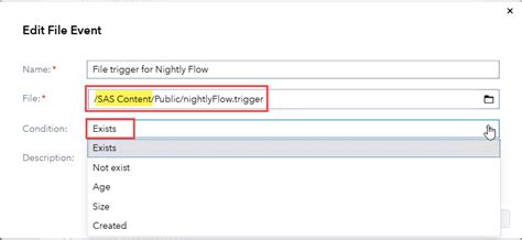 viya jobs and flows file event triggers