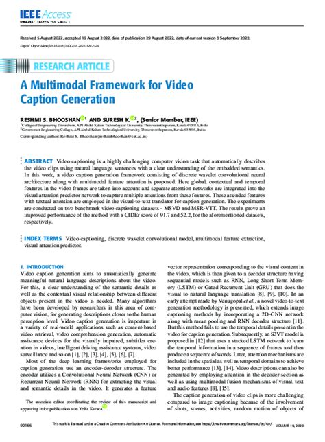 pdf a multimodal framework for video caption generation