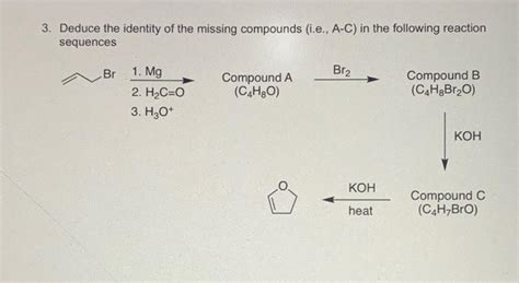 Solved 3 Deduce The Identity Of The Missing Compounds