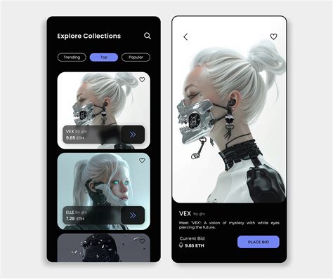 Nft Marketplace Mobile App Ui Behance