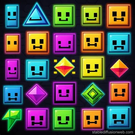 Geometry Dash Block Design Prompts Stable Diffusion Online