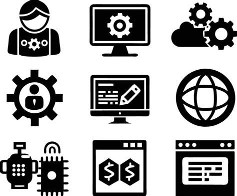 Set Of Programming Icon Illustration Computer Code Programming Software Technology