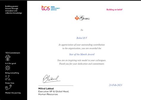 Rahul Raj R V On Linkedin Dataengineering Tcs Thankyou