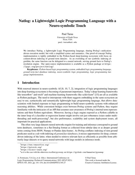 Pdf Natlog A Lightweight Logic Programming Language With A Neuro Symbolic Touch