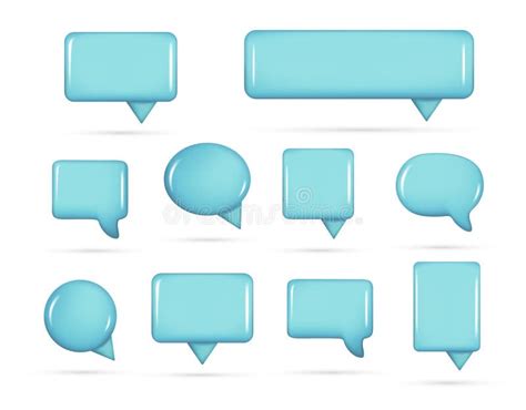 Realistic 3d Blue Speech Bubble Text Message Box Chatting Box Decorative 3d Element Chat