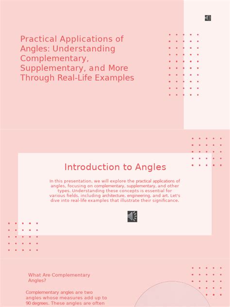 Slidesgo Practical Applications Of Angles Understanding Complementary