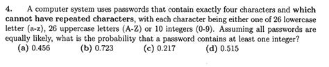 solved 4 a computer system uses passwords that contain