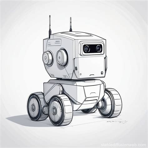 Armless 4 Wheeled Security Robot Stable Diffusion Online