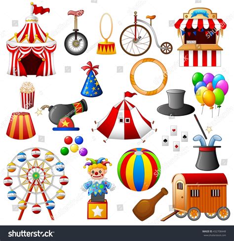 Circus Equipment Collection Set Stock Vector Royalty Free 432708448