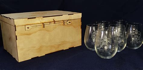 Box Presentation With Stemless Glasses New England Engraving And Ts Tbt