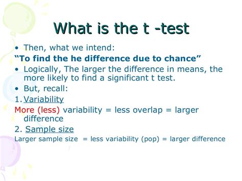 T Test Statistics