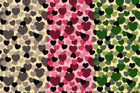 원활한 위장 패턴 하트 모양 텍스처 군사 위장 반복 원활한 군대 사냥 위장에 대한 스톡 벡터 아트 및 기타 이미지 위장 하트 모양 아이콘 세트 Istock