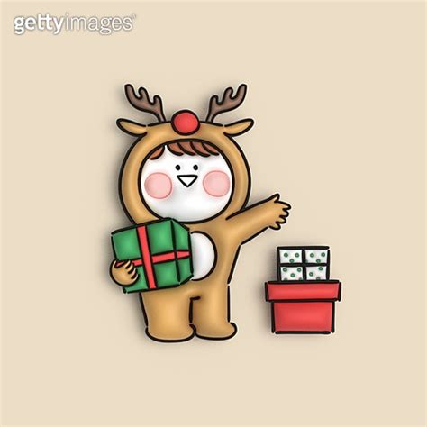 일러스트 3d 스티커 크리스마스 국경일 크리스마스데코레이션 장식품 이모티콘 상업이벤트 사건 아이콘 루돌프 선물 인조물건 이미지