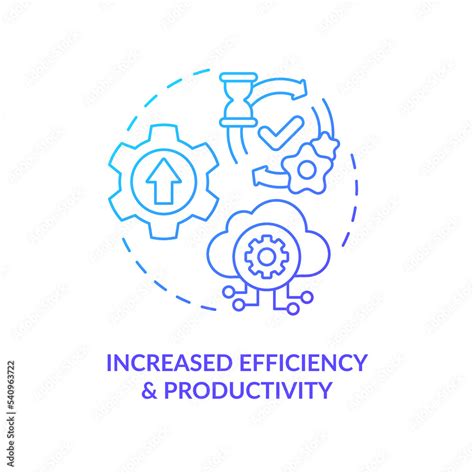 Increase Efficiency Blue Gradient Concept Icon Iot Technology Benefits Optimization Improve
