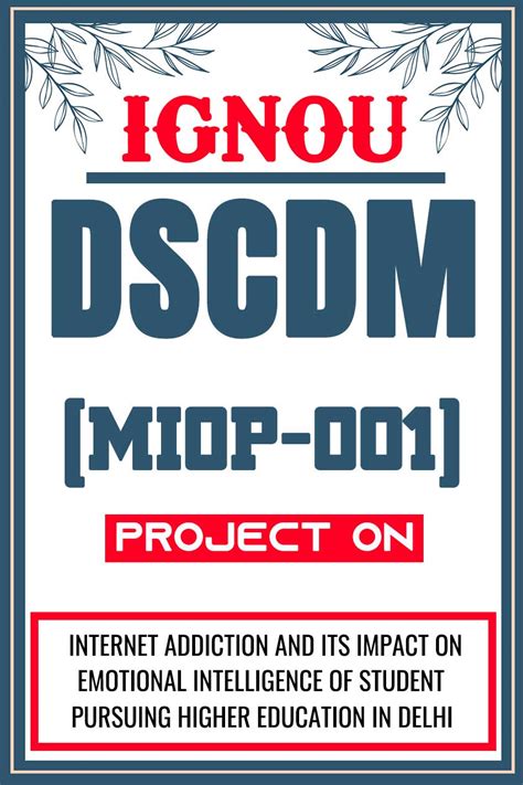 Download Ignou Dscdm Project Synopsis Miop 001