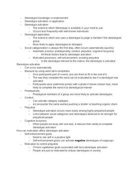 Lecture 4 Notes Stereotype Knowledge Vs Endorsement Stereotype