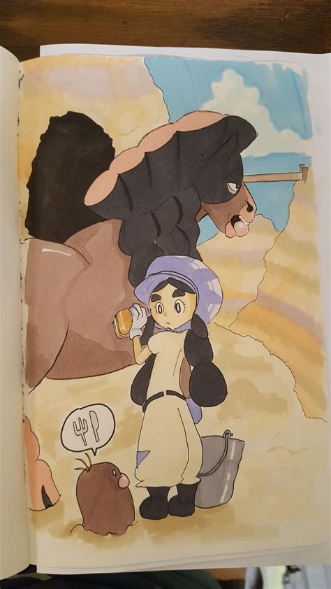I Tried Drawing Mudsdale And Hapu For Some Background Practice Pokemon