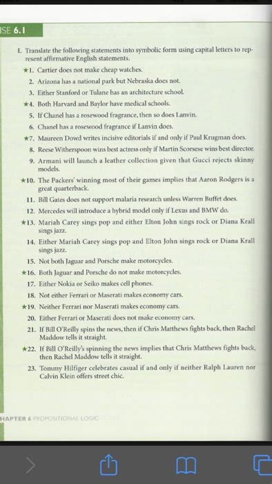 Solved Ise 61 1 Translate The Following Statements Into