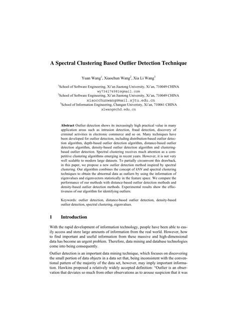 [pdf] a spectral clustering based outlier detection technique