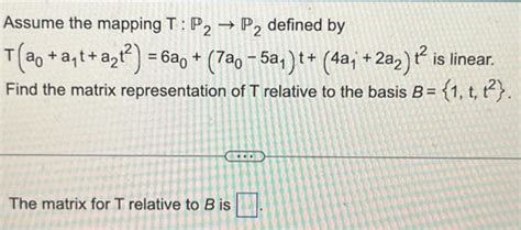 assume the mapping t p2→p2 defined by
