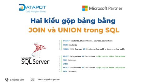 gộp bảng trong sql server viết bởi hunglt datapot