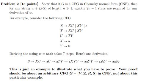 Solved Problem 2 15 Points Show That If G Is A CFG In Chegg Com