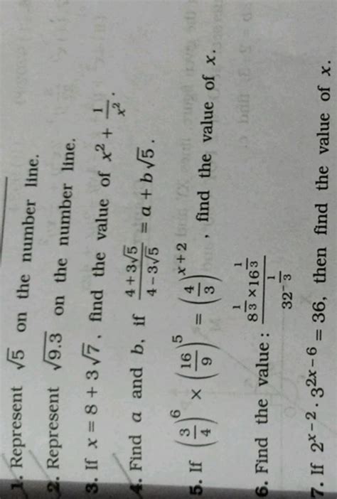 1 Represent 5 On The Number Line 2 Represent 9 3 On The Number Line