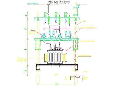 2000kva Three Phase Transformer In Autocad Cad Kb 47 Off
