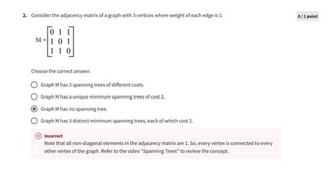 solved consider the adjacency matrix of a graph with 3