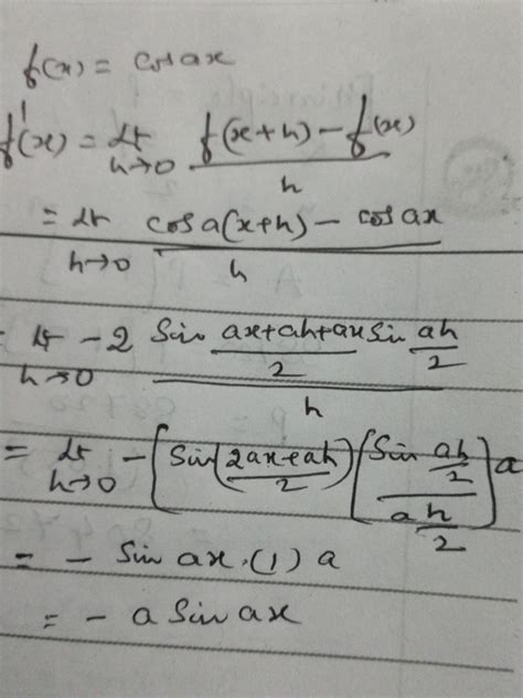 Derivative Of Cos X 1 By First Principle at Kimberly Borges blog