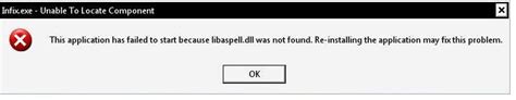 Unable To Locate Component Error After Installing Infix Software